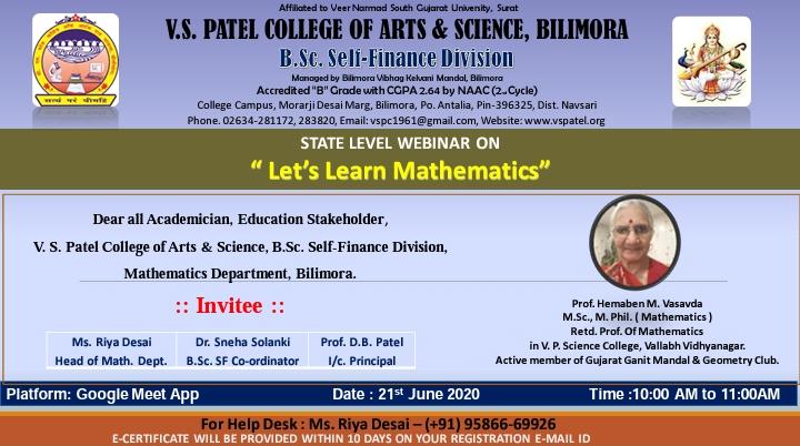 V.S.Patel College of Arts & Science BCA-BBA Self-finance,Bilimora